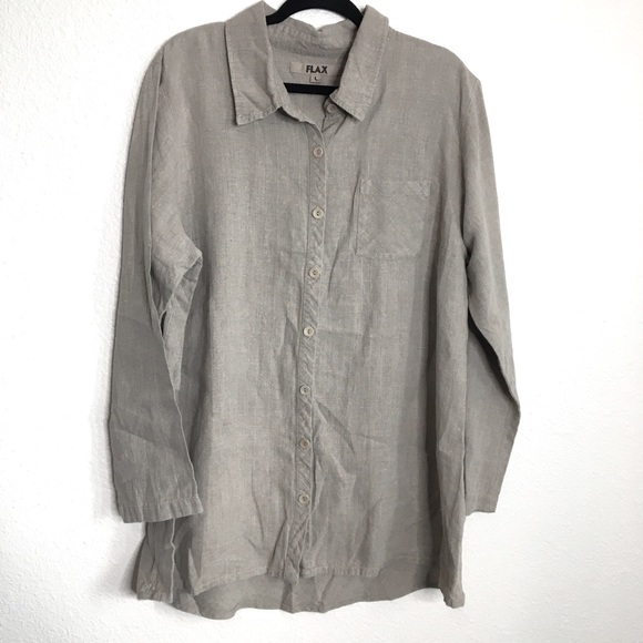 Flax | Tops | Flax Linen Longline Lagenlook Minimalist Neutral Top ...